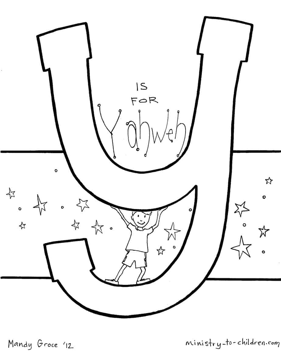 “Y is for Yahweh” Coloring Page - Kids Bible Lessons