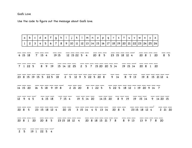 John 3:16-17 Decoding Bible Verses Worksheet - Kids Bible Lessons