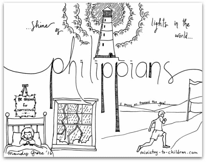 “Philippians” Bible Book Coloring Page - Kids Bible Lessons